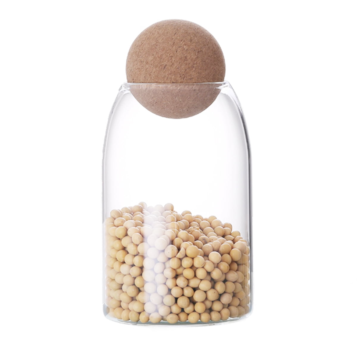 ROSENICE 1Pack Storage Jar Transparent High-Boron Glass With Cork Lid ...