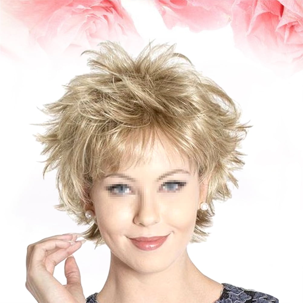 ROSENICE 1Pack Wig For Women Short Hair Style Blond Wigs High ...
