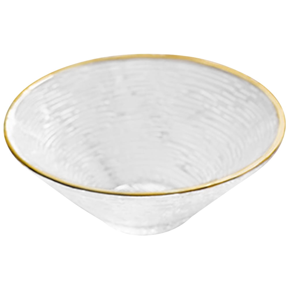 ROSENICE 1Pcs Clear Glass Salad Bowl Transparent Gold .72X4.72X1.77in ...
