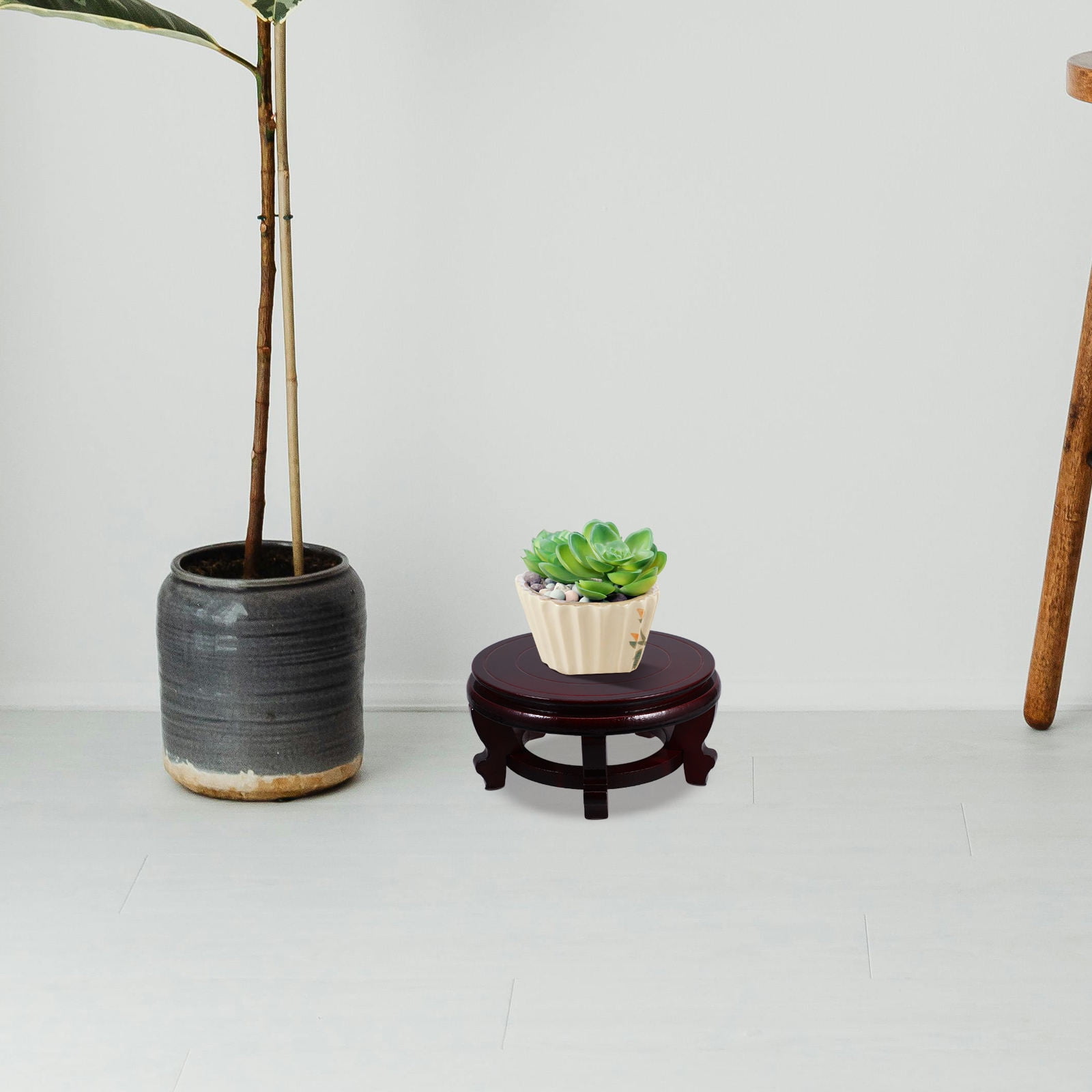 ROSENICE 1Pcs Mini Wooden Stool Wood Planter Stool Large Capacity ...