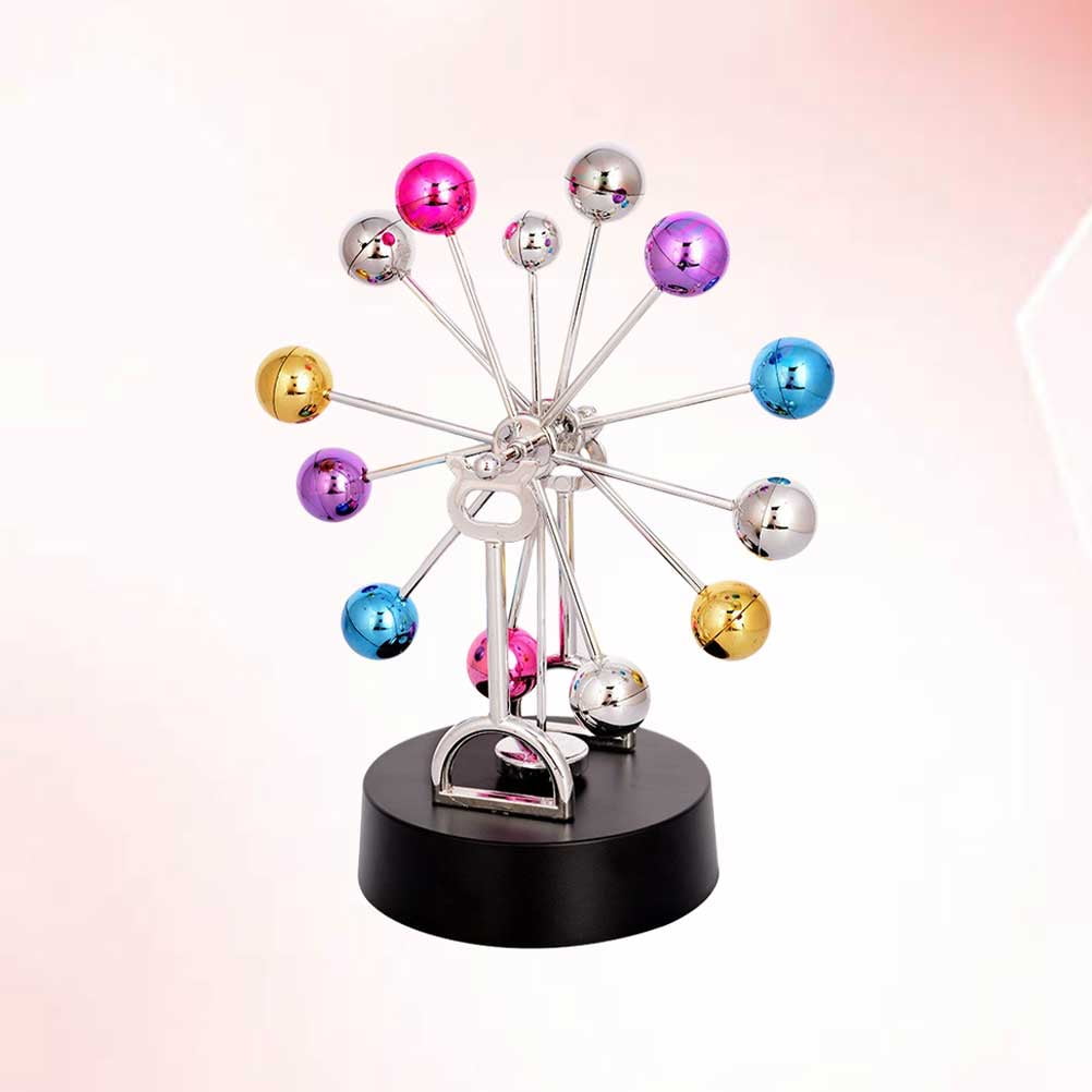 ROSENICE 1Pcs Perpetual Motion Toy Circular Wheel Multi Colored Plastic Office Decor Pendulum ...