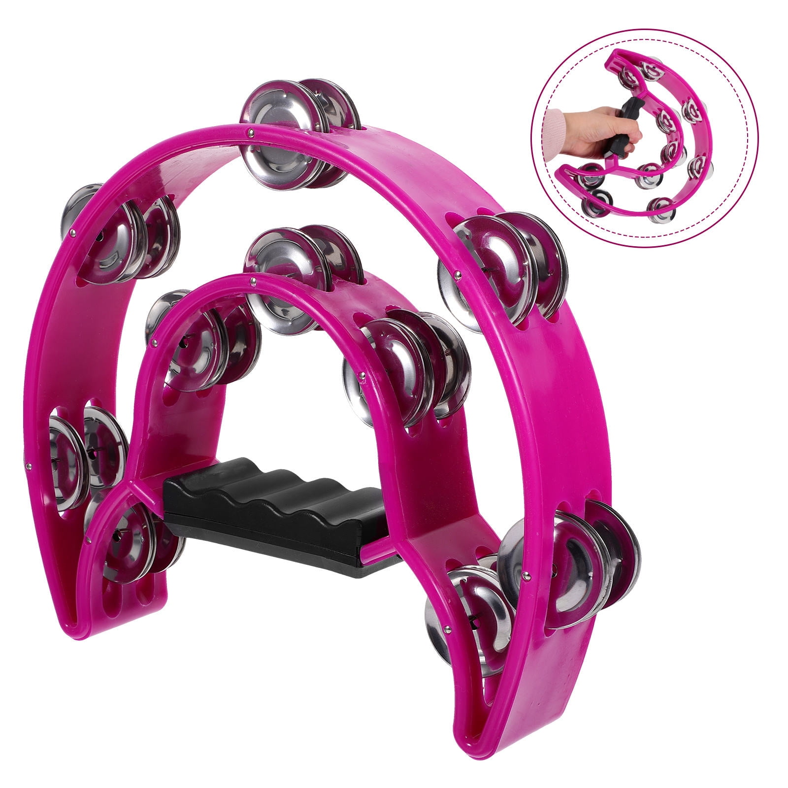 ROSENICE 1Pcs Purple Resin Handheld Tambourine Bell for Kids Musical ...