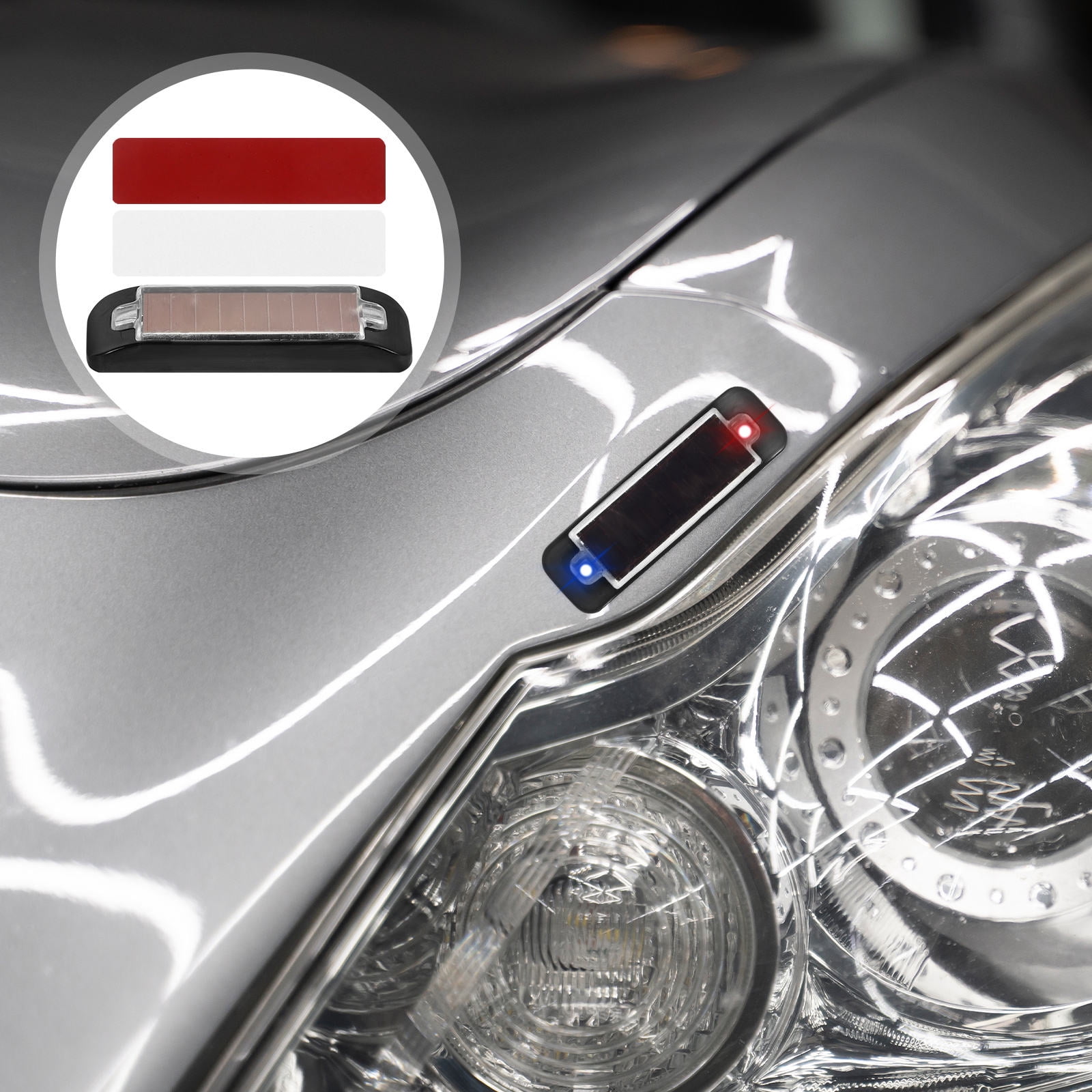 ROSENICE 1Pcs Solar Strobe Light Rectangular ABS For Vehicles Night ...