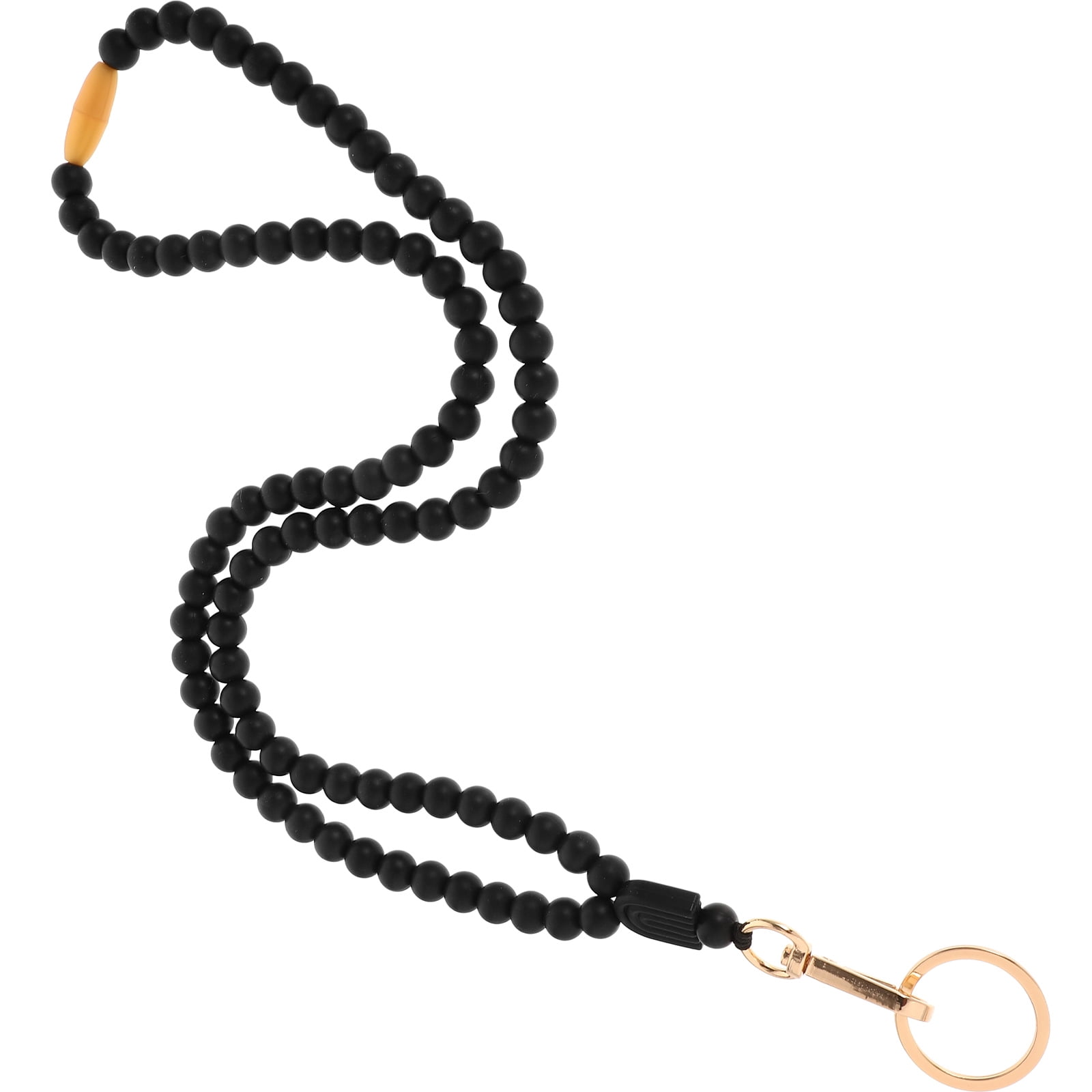 ROSENICE 1Set Black Silicone Beaded Lanyard for Id Card Lanyards with ...