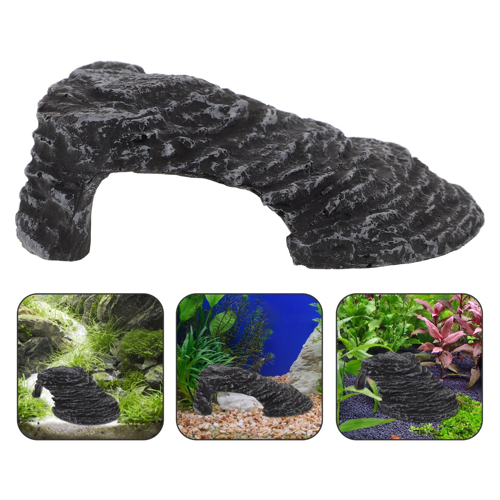 ROSENICE 1Set Resin Turtle Basking Platform Rock Shape Grey Color ...
