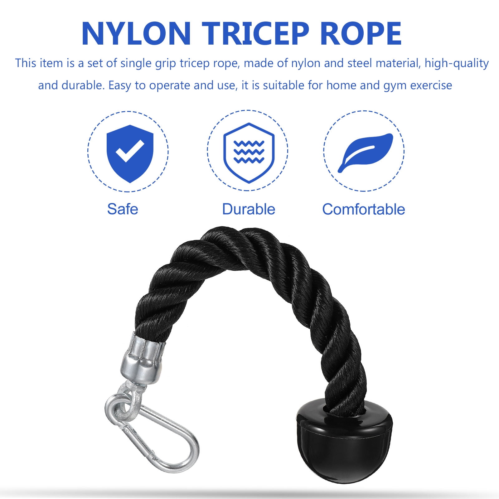 ROSENICE 1Set Single Grip Tricep Rope Nylon Steel for Strength Training ...