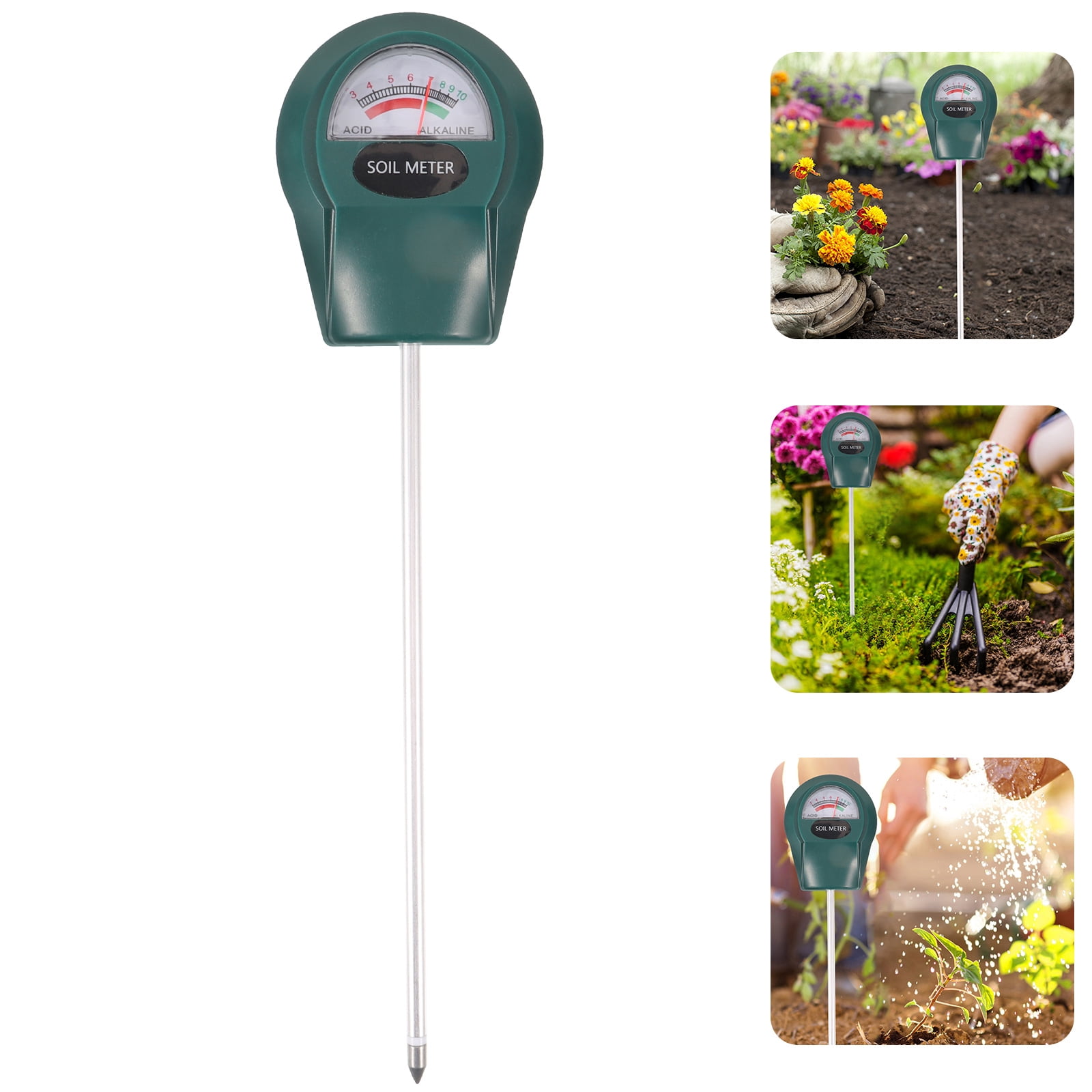 ROSENICE 1Set Soil Ph Meter Compact Design Plastic Metal for Use Acid ...