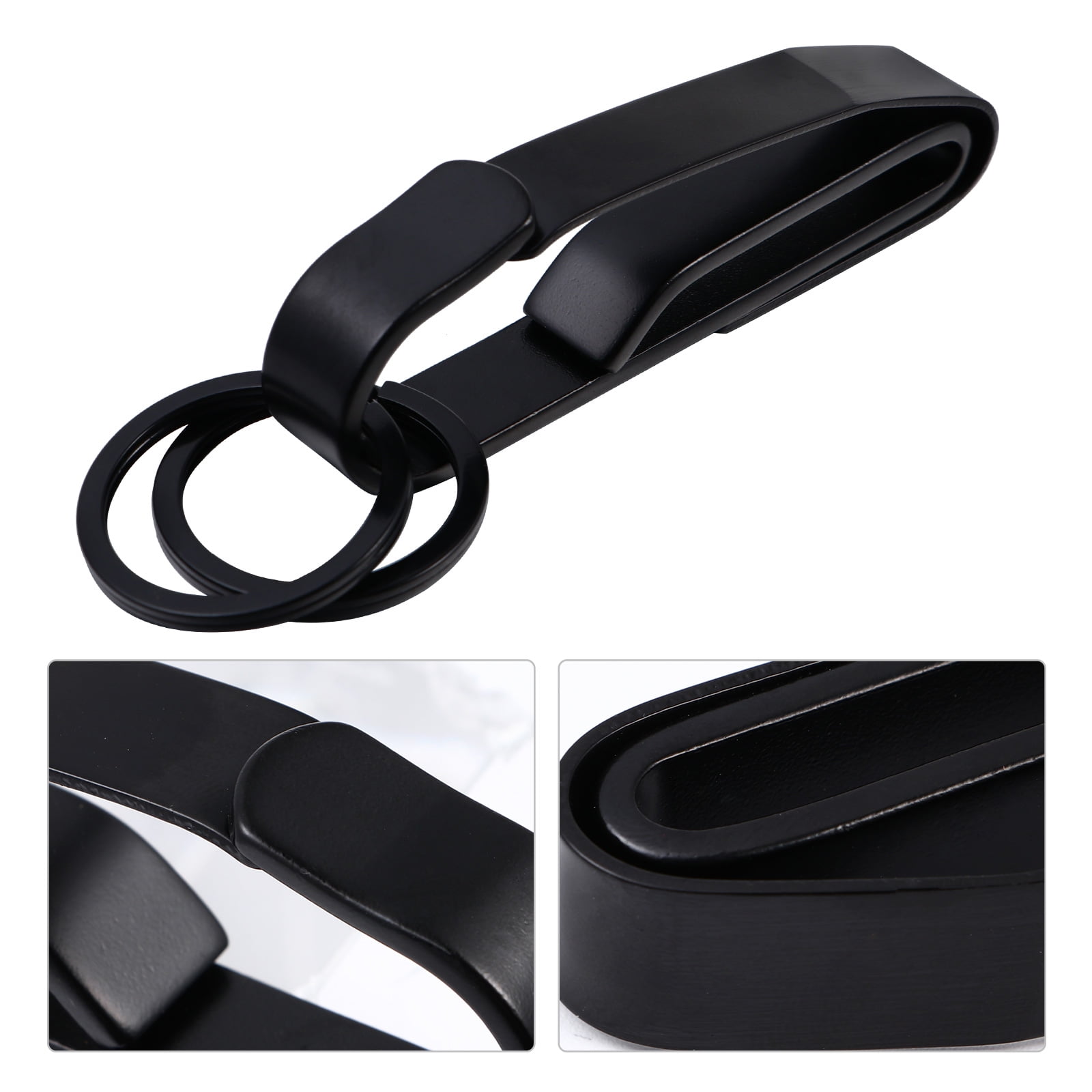 ROSENICE 1Set Square Black Stainless Steel Belt Buckle Key Holder for ...