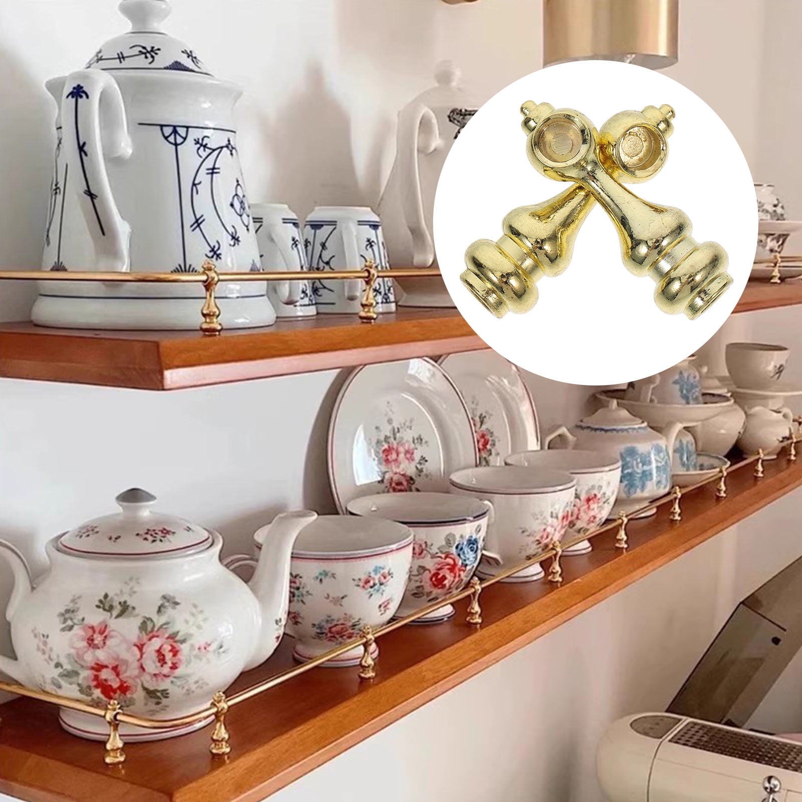 ROSENICE 2 Pcs Guardrail Connector Brass Shelf Rail Small Railing ...