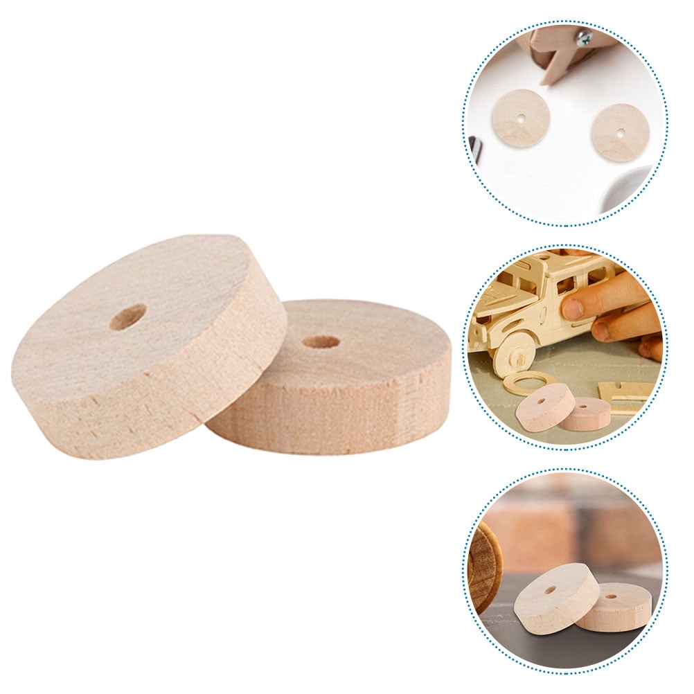 ROSENICE 20 Pieces Khaki Wooden Wheels for Craft Decoration DIY ...