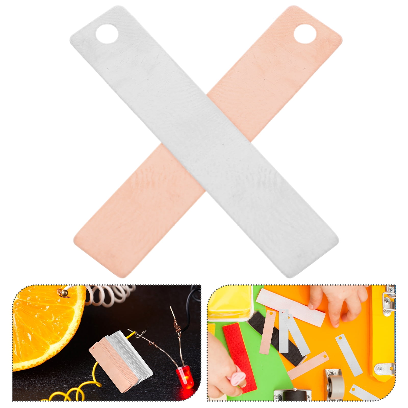 ROSENICE 20pcs Anode Sheet Set Pure Copper Zinc Strips Diy Fruit ...