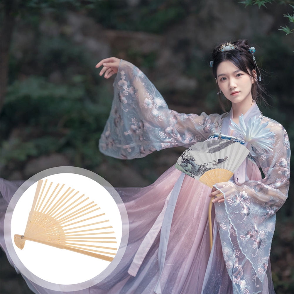 ROSENICE 2Pack Foldable Hand Fan Frame Bamboo Metal Japanese Design ...