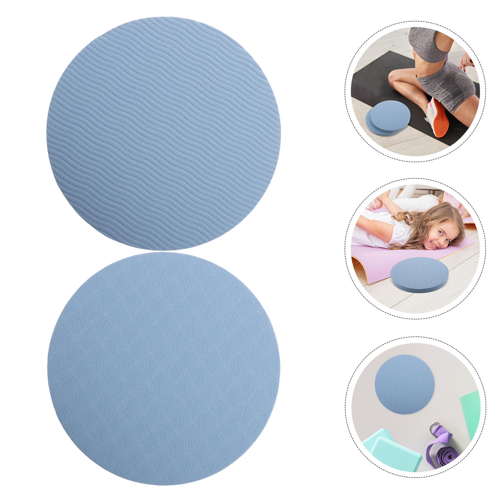ROSENICE 2Pack Yoga Kneeling Pad Tpe Rubber Sky-Blue Round For Joint ...