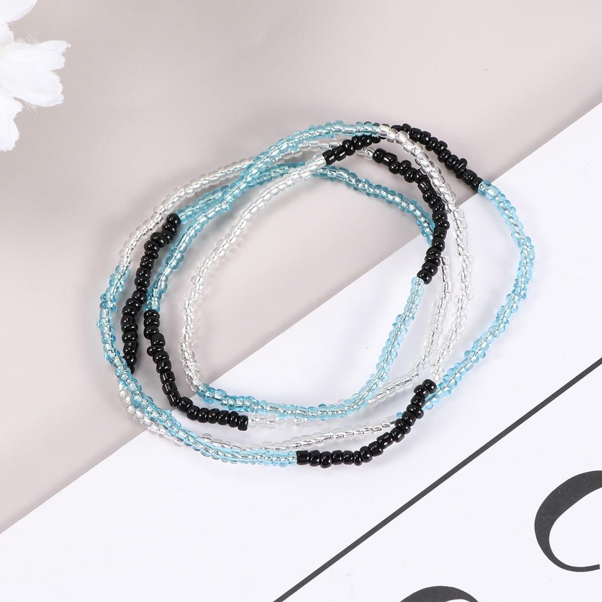 ROSENICE 2Pcs Black Glass Bead Body Jewelry for Women Beach Scenarios ...