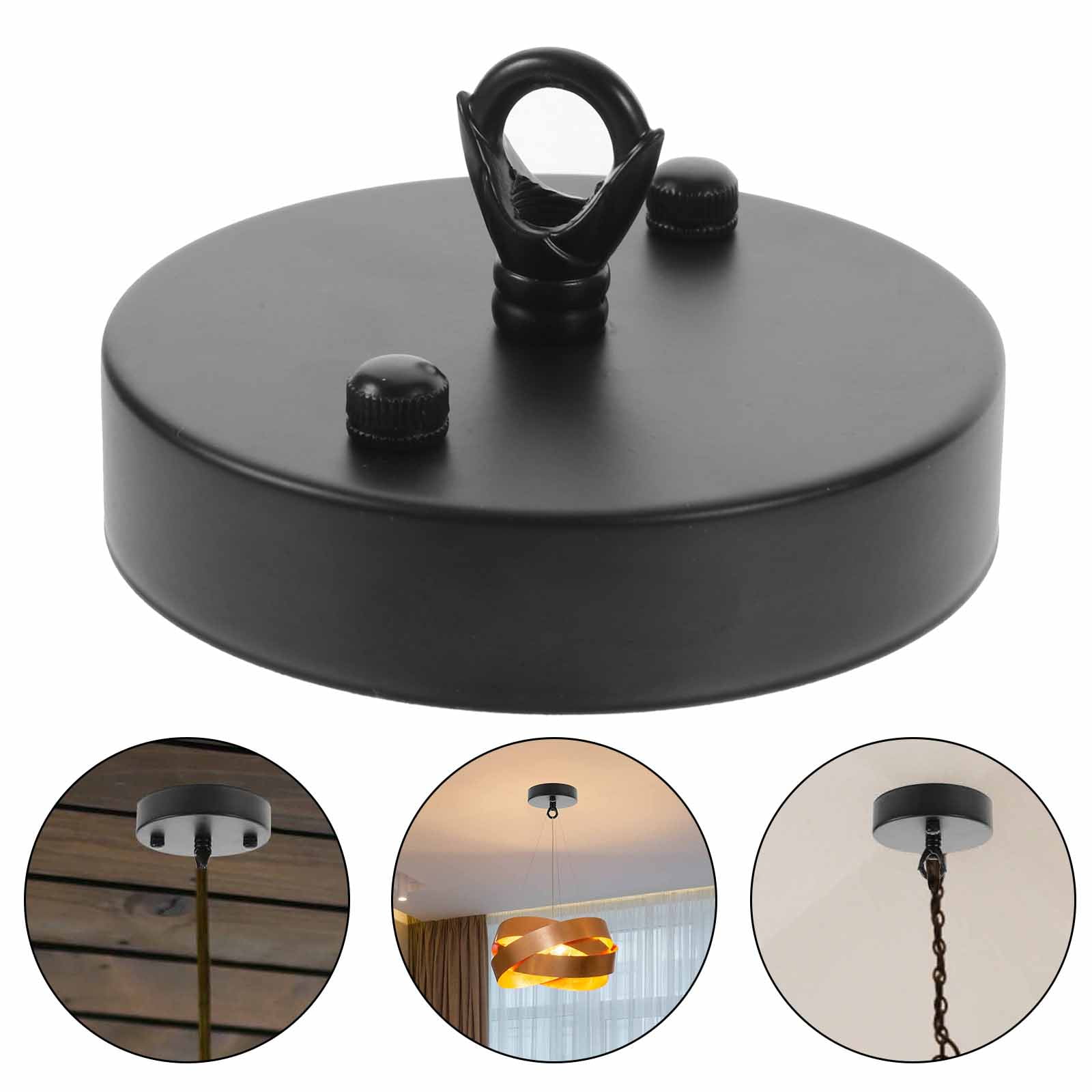 ROSENICE 2Pcs Black Steel Ceiling Light Mount Hardware for Indoor ...