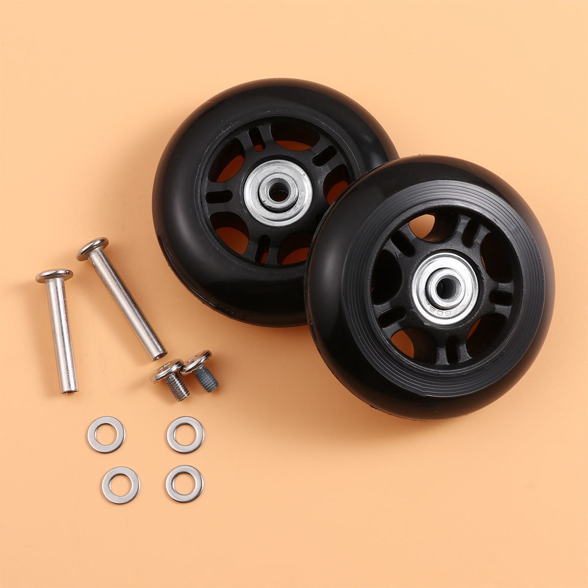 ROSENICE 2Pcs Caster Wheel Black For Travel Suitcase Wheel Replacement ...