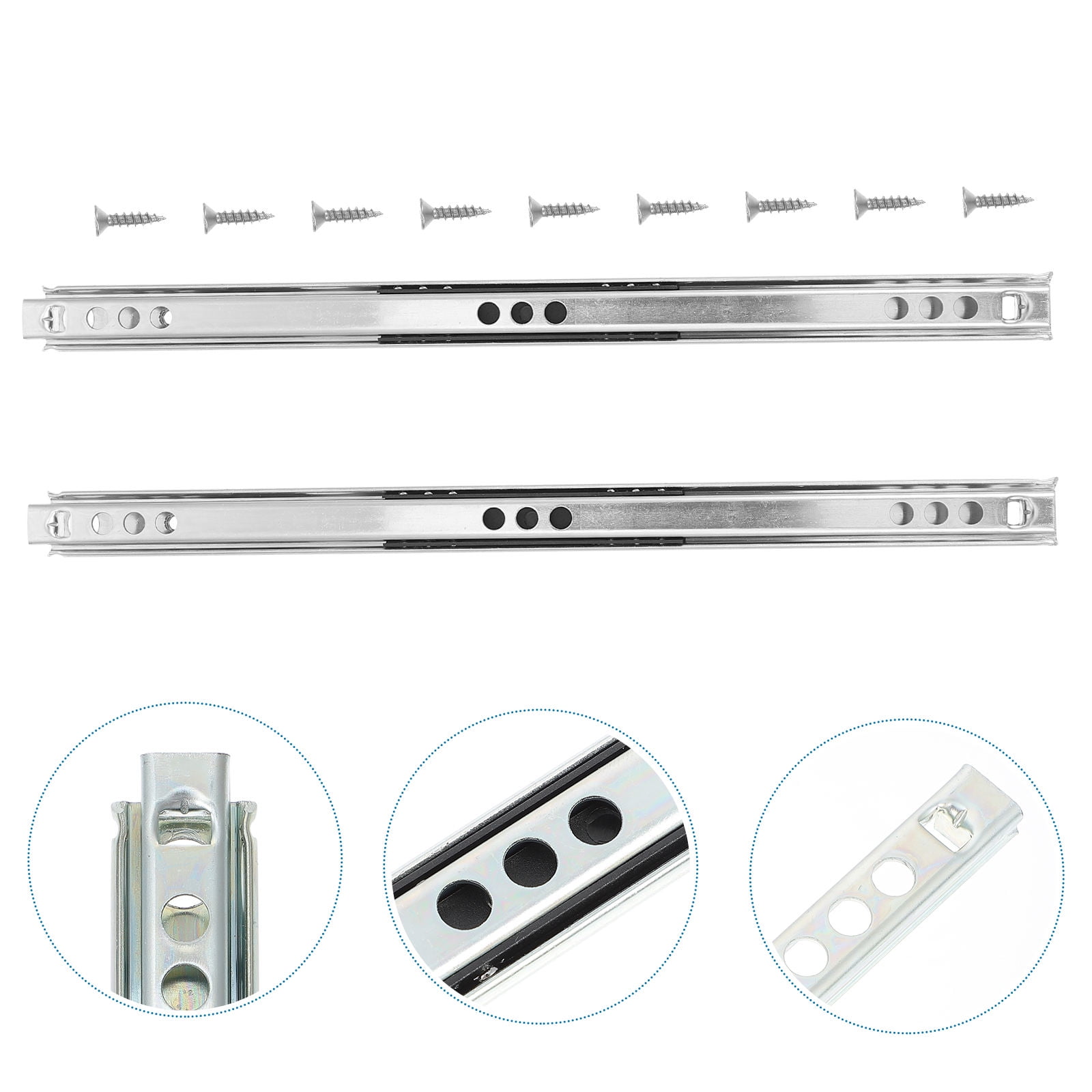 ROSENICE 2Pcs Heavy Duty Sliding Rail for Furniture Assembly Silver 13 ...