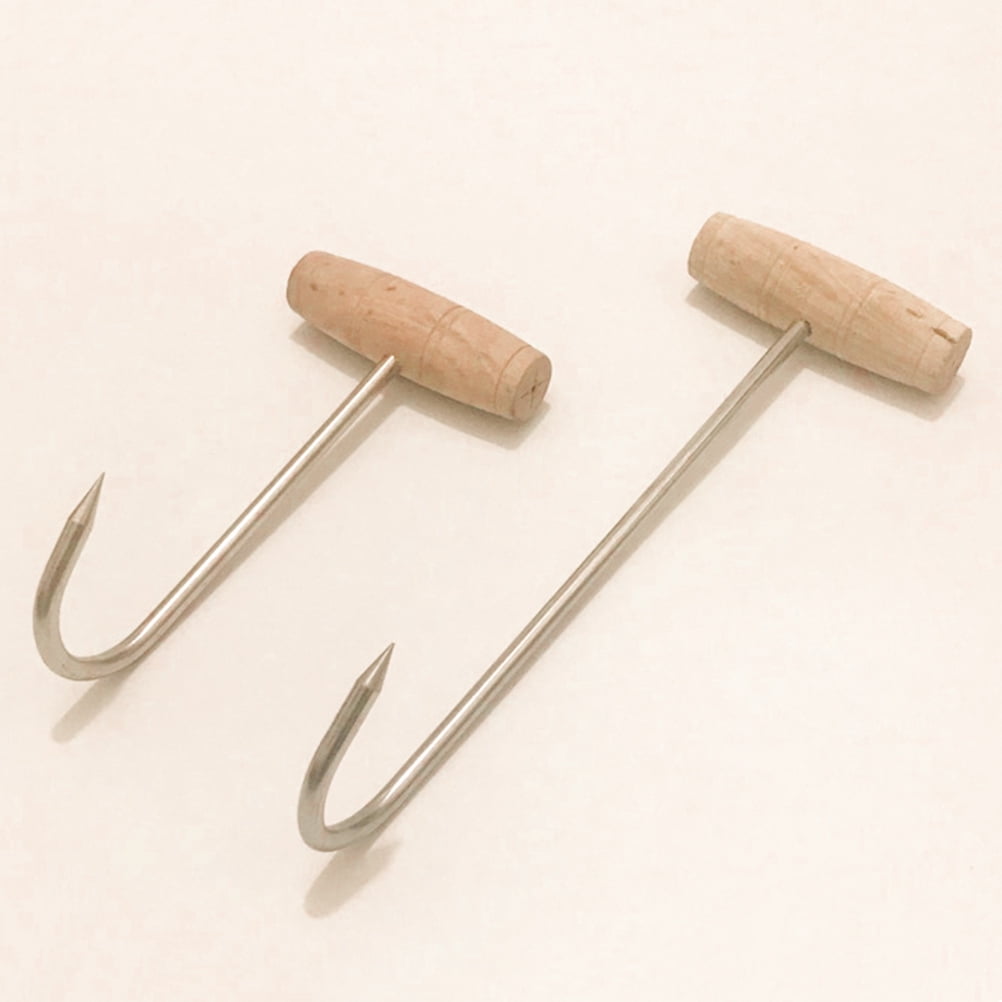 ROSENICE 2Pcs Meat Hooks Butchering T Shaped Hook for Cooks in 11.8x4 ...