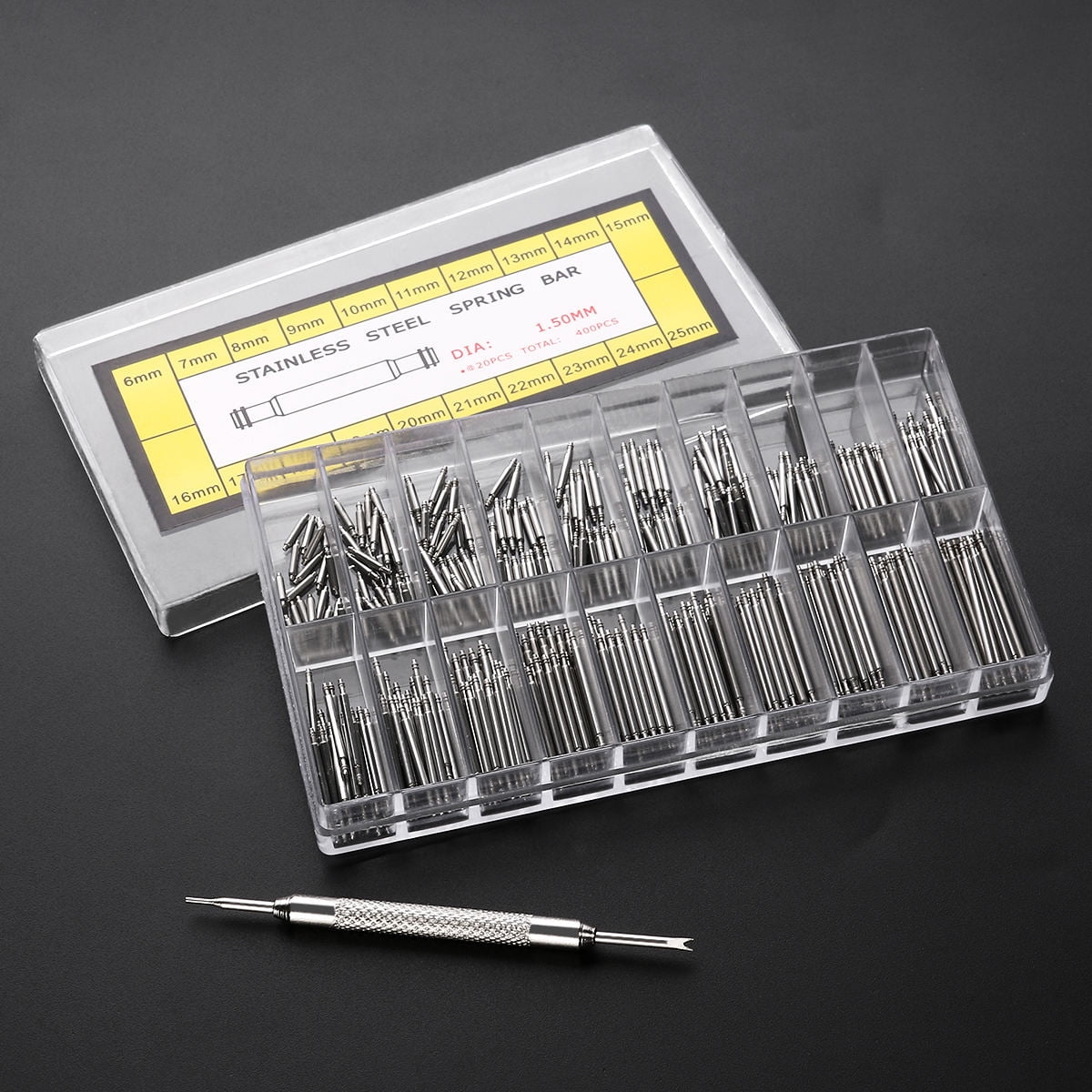 ROSENICE 360 Pieces Stainless Steel Watch Band Spring Bars with Double ...