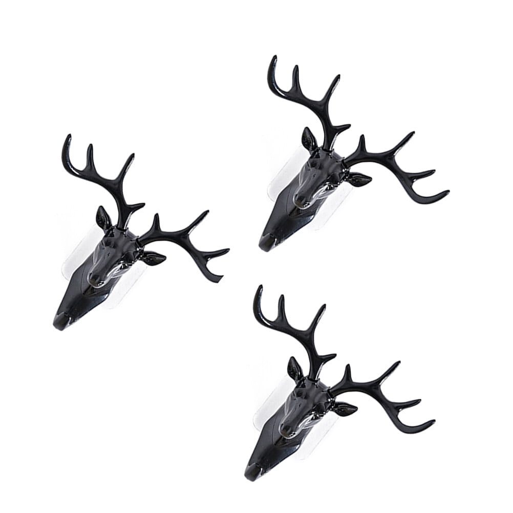 ROSENICE 3Pack Decorative Wall Hook Antlers Design for Hallway Black - Walmart.com