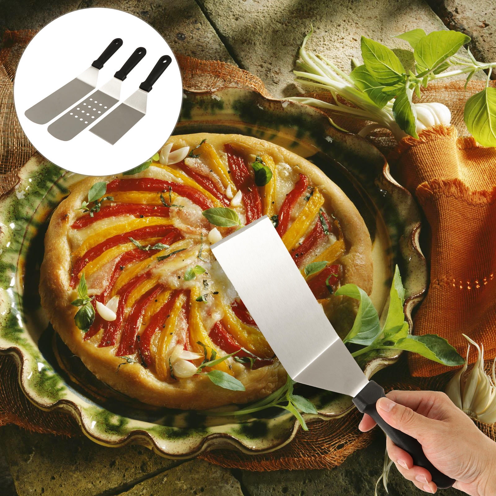 ROSENICE 3Pcs Black Wide Flat Baking Shovel Paddle for Family and ...