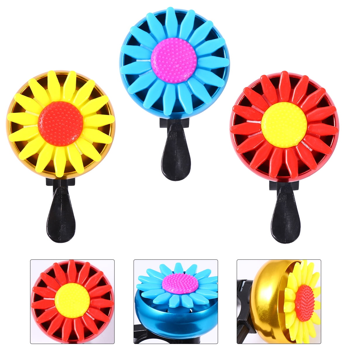 ROSENICE 3pcs Bike Safety Bell Super Loud Crisp Sound Sunflower Horns ...
