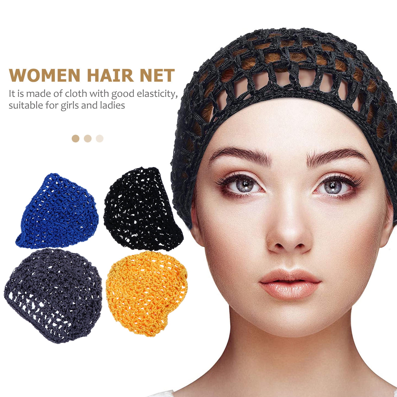 ROSENICE 4 PCS Hair Net Mesh for Various Styles Bathing Miss Women's ...