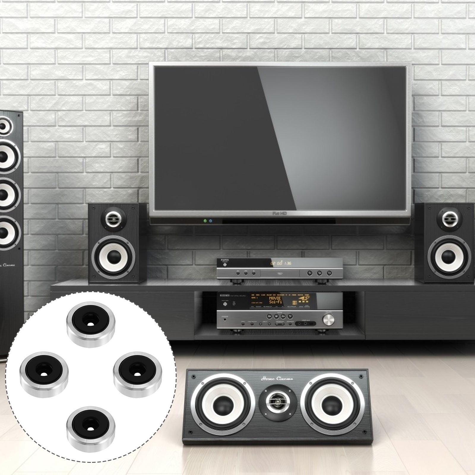 ROSENICE 4 Pcs Floor Mat Speaker Isolation Feet Suspension Foot Speaker ...
