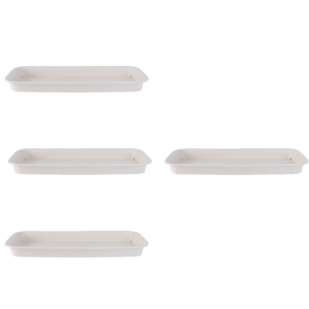 ROSENICE 4 Pcs Thickened Water Rectangular Planter Plate Trough Beige ...