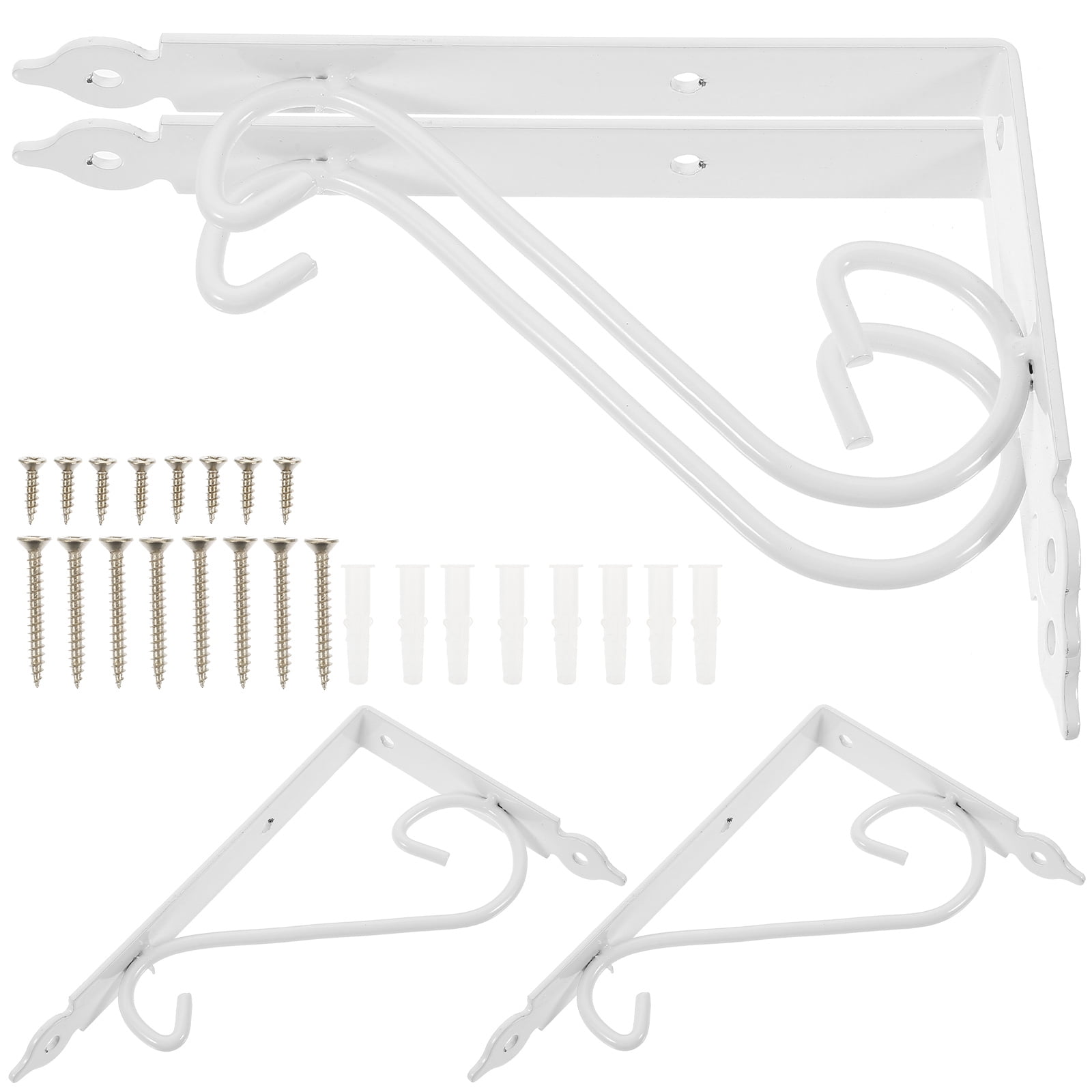 ROSENICE 4 Pcs Wall Bracket Fancy Shelf Brackets White Floating Mount ...