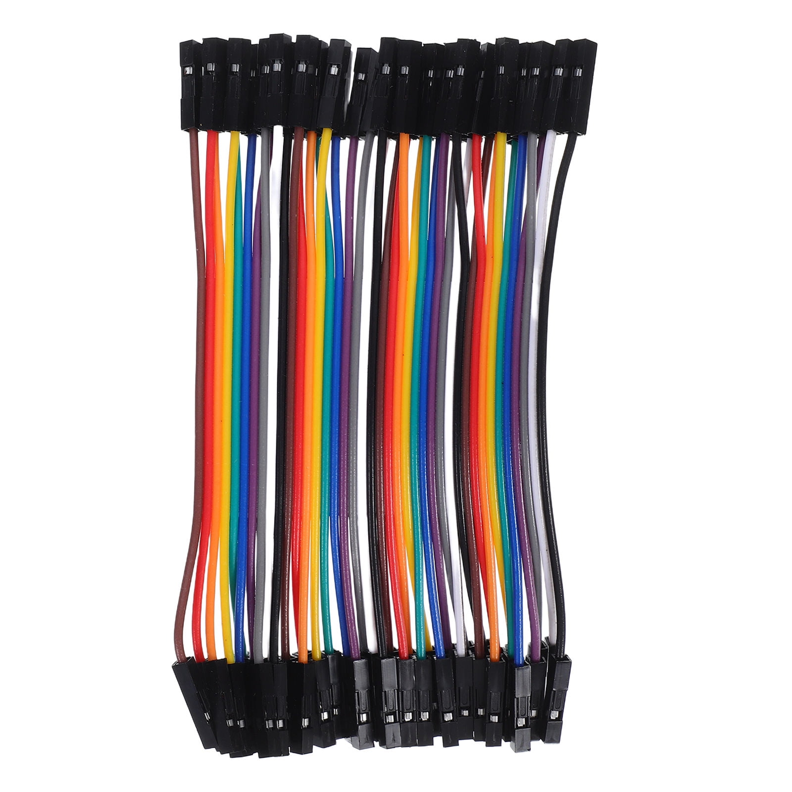 ROSENICE 40pcs 10cm 2.54mm Female to Female Color Jumper Wires Cables ...