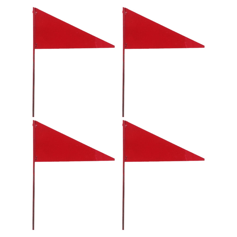 ROSENICE 4Pcs Iron Triangular Garden Marker Flags for Small Flags Red ...