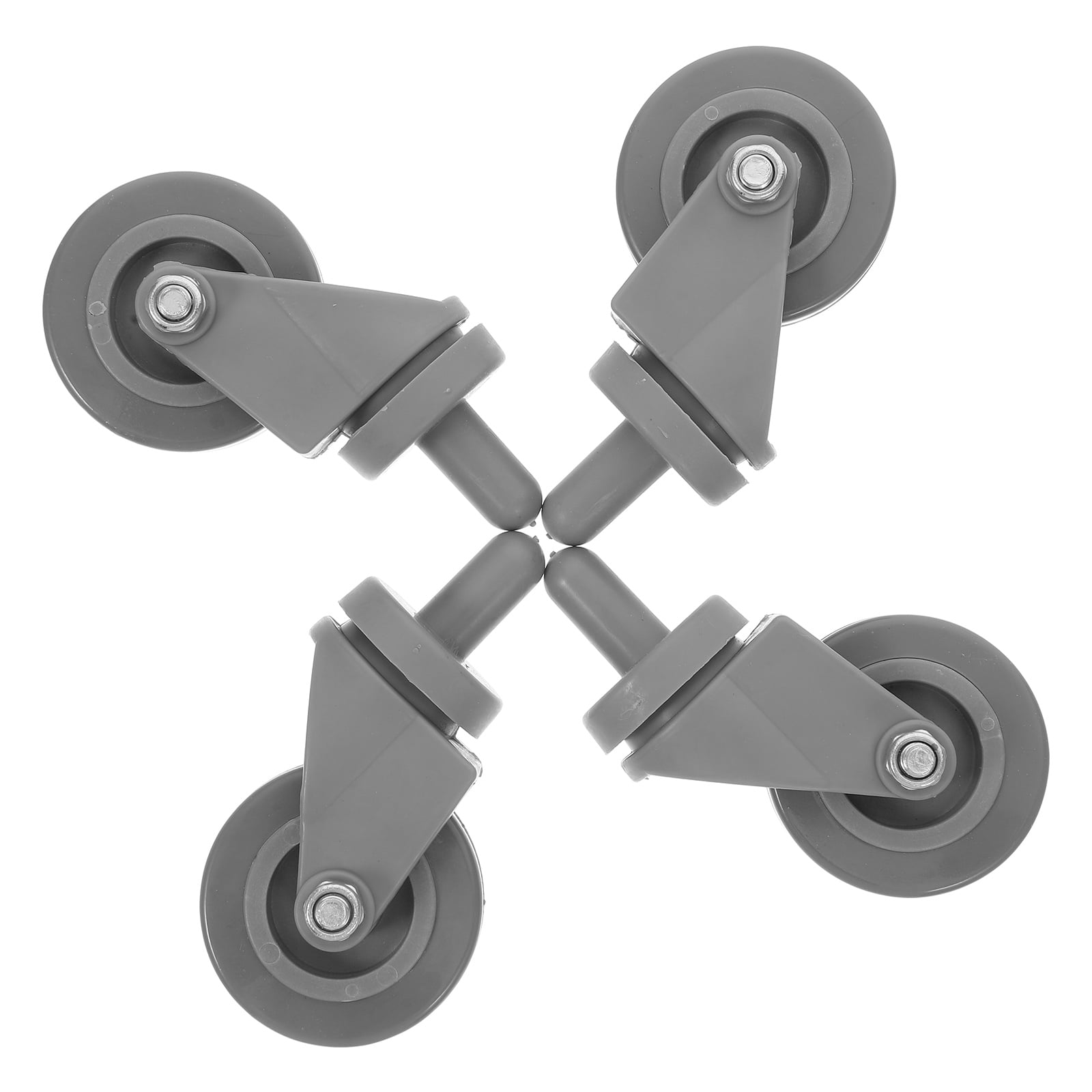 ROSENICE 4Pcs Round Grey Rubber Caster Wheels for Garbage Can and Mop ...