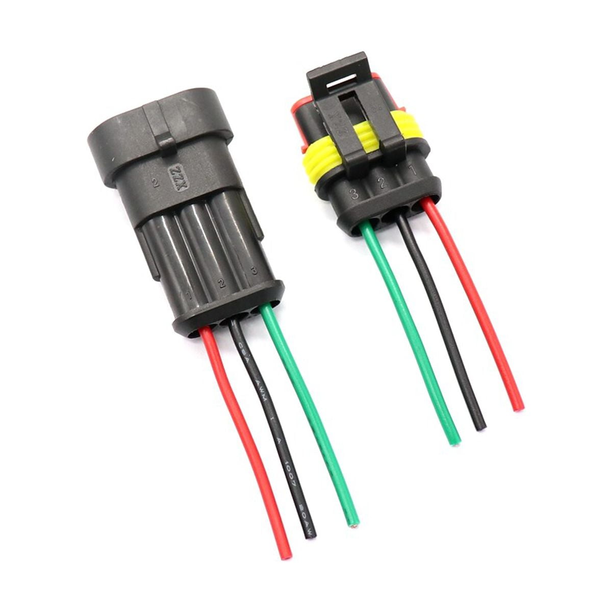ROSENICE 5 Pairs 3 Pin Electrical Wire Terminal Connectors Plastic ...