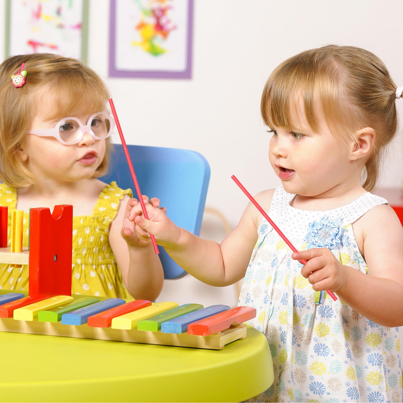 ROSENICE Kids Percussion Instruments Rhythm Sticks 50Pcs 7.9In ...