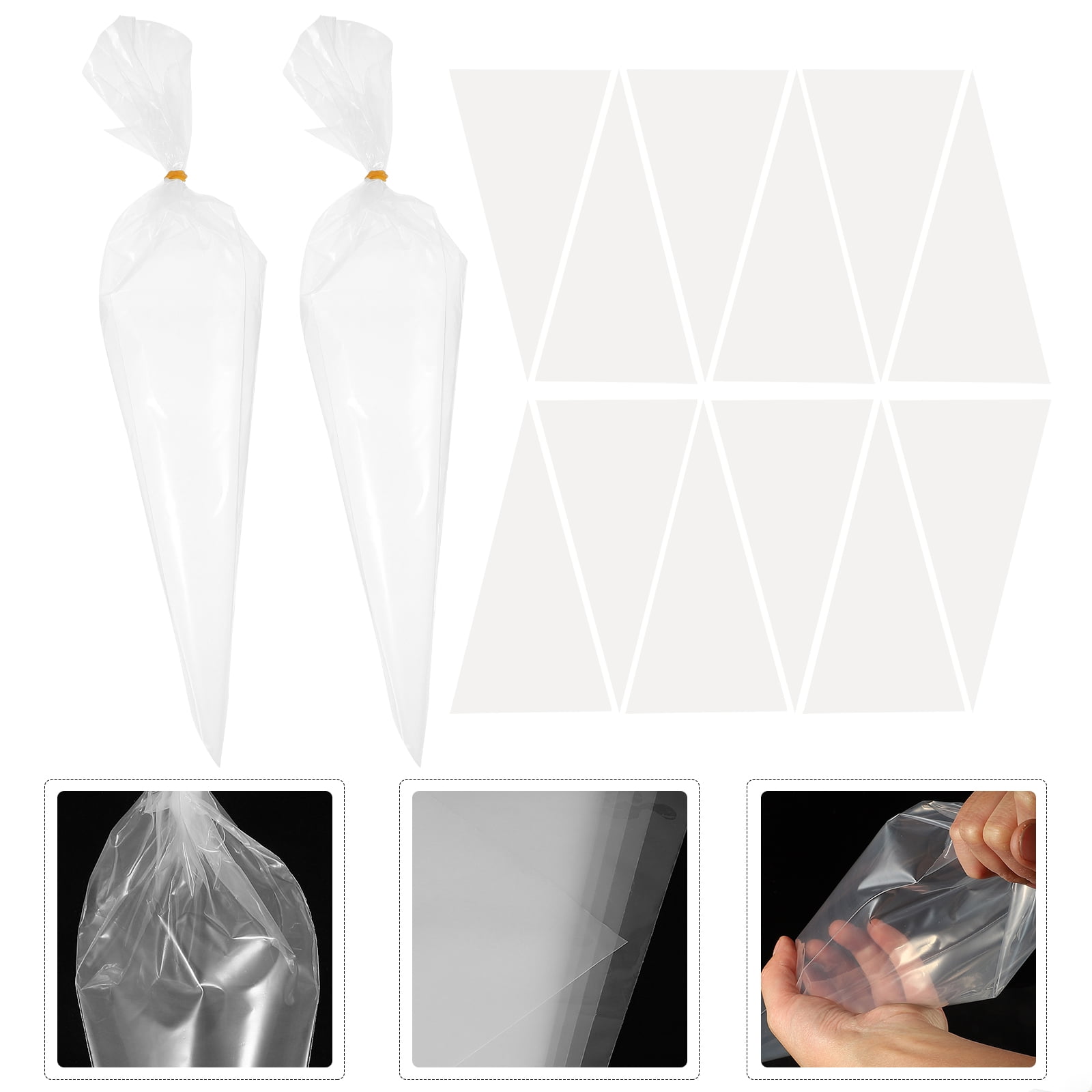 ROSENICE 50 Pcs Tiling Concrete Piping Bag White Grout Bag Grout Piping ...