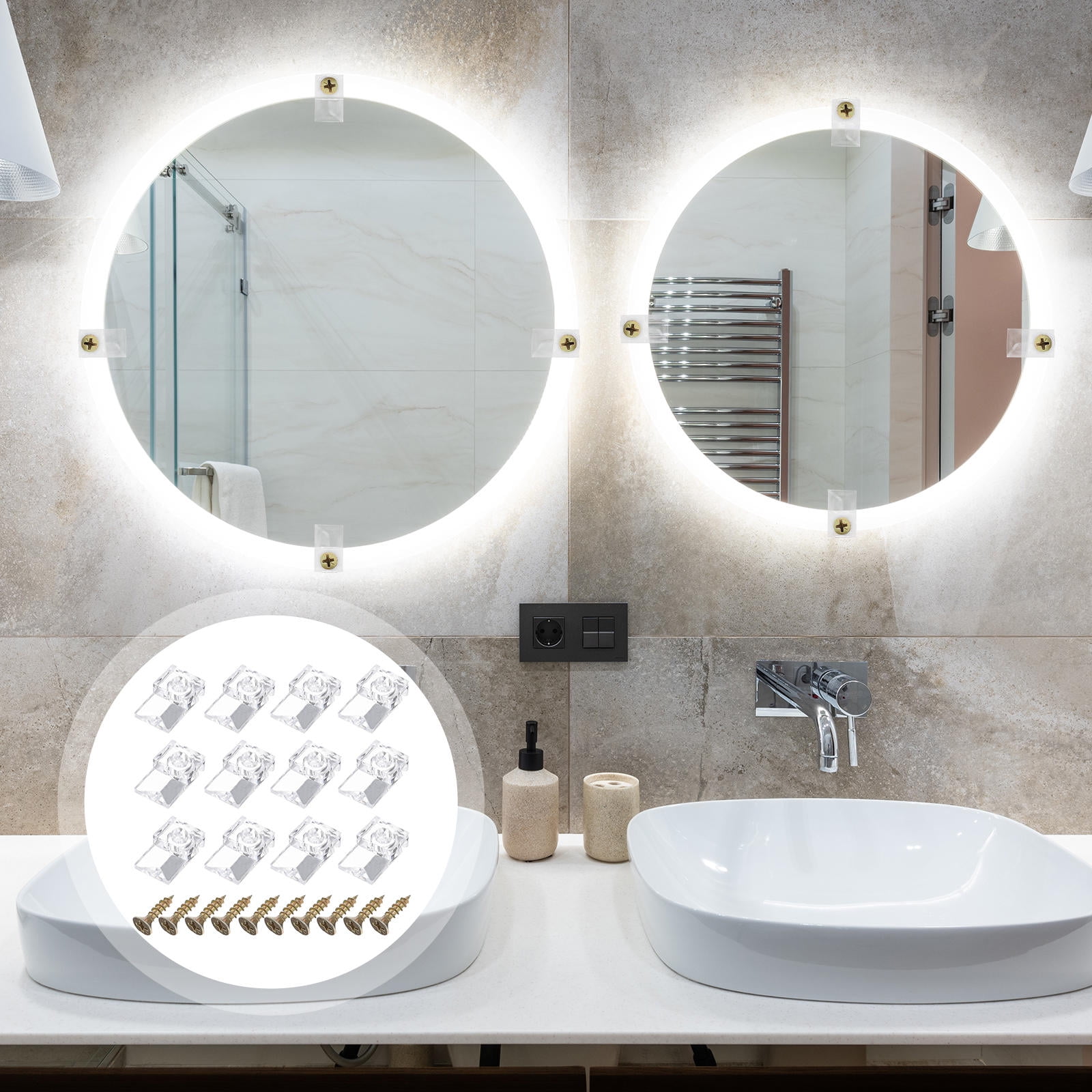 ROSENICE 50Pcs Glass Fixing Clip Iron for Glass Shelf Supports and ...