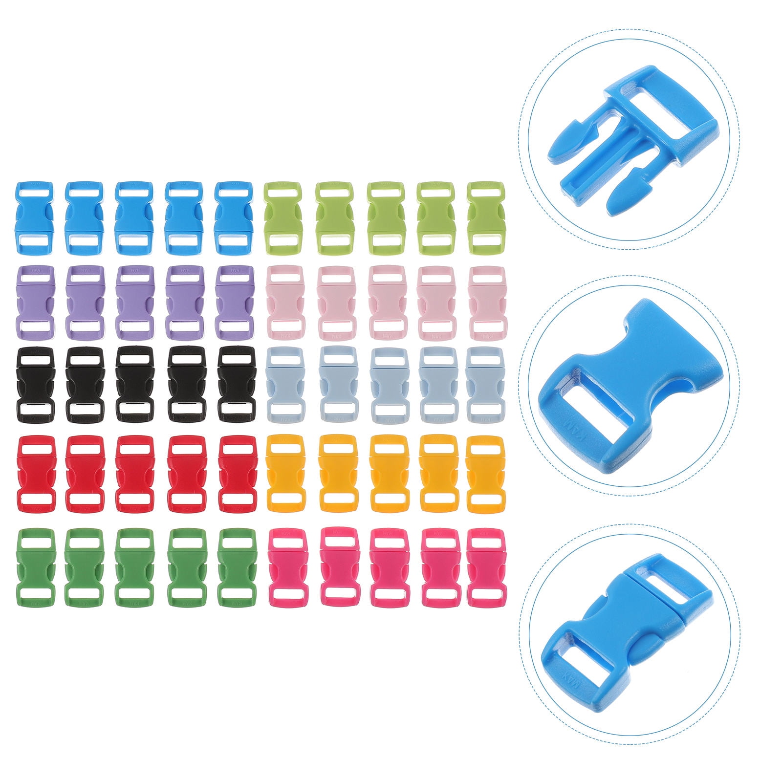 ROSENICE 50Set Quick Side Release Buckles Assorted Color for Bag Strap ...