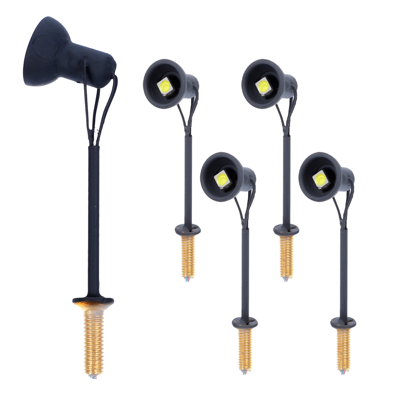 ROSENICE 5Pcs Miniature Spotlight Model Black Metal ABS For Mini House ...