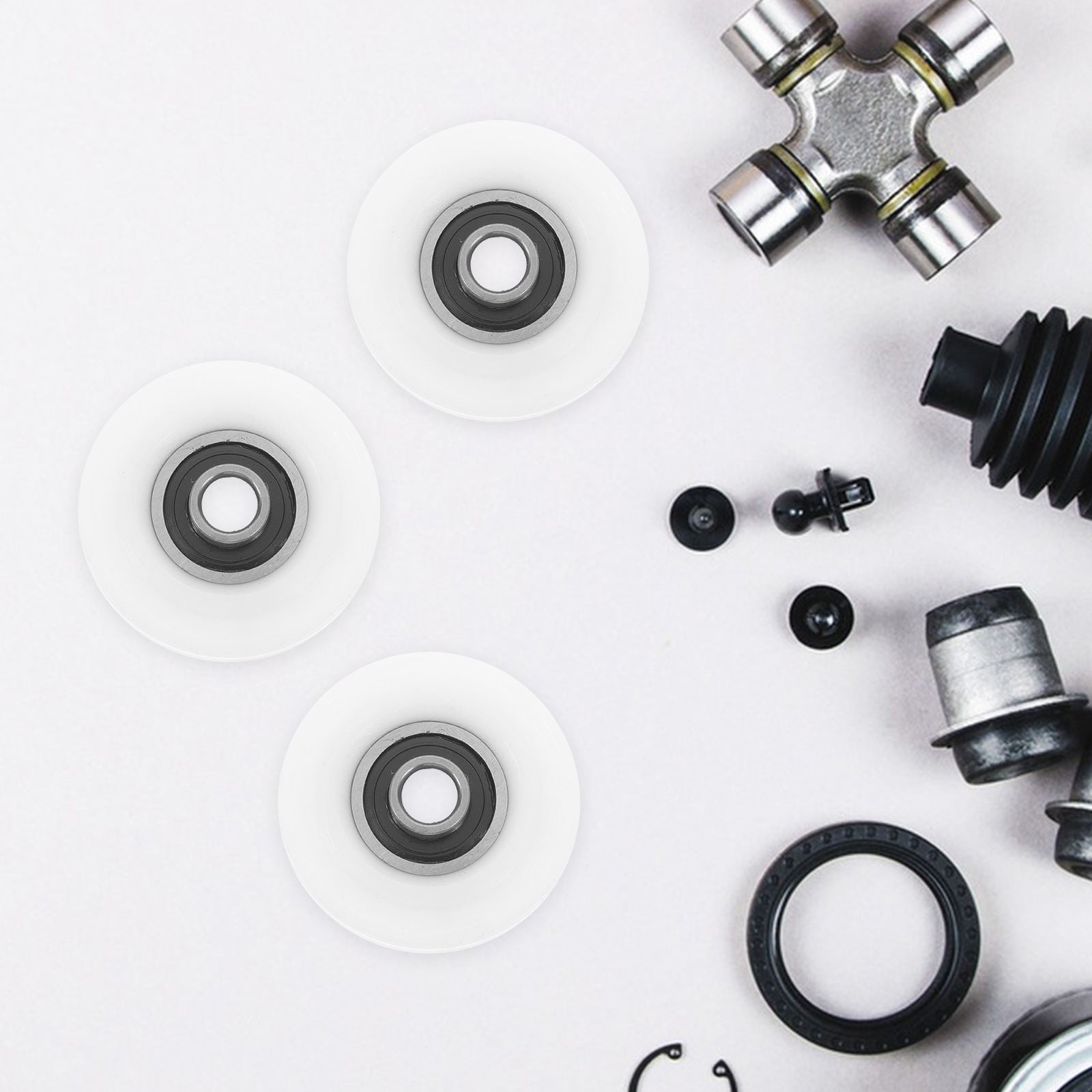 ROSENICE 5Pcs U Groove White Nylon Track Guide Roller for Sliding Door ...