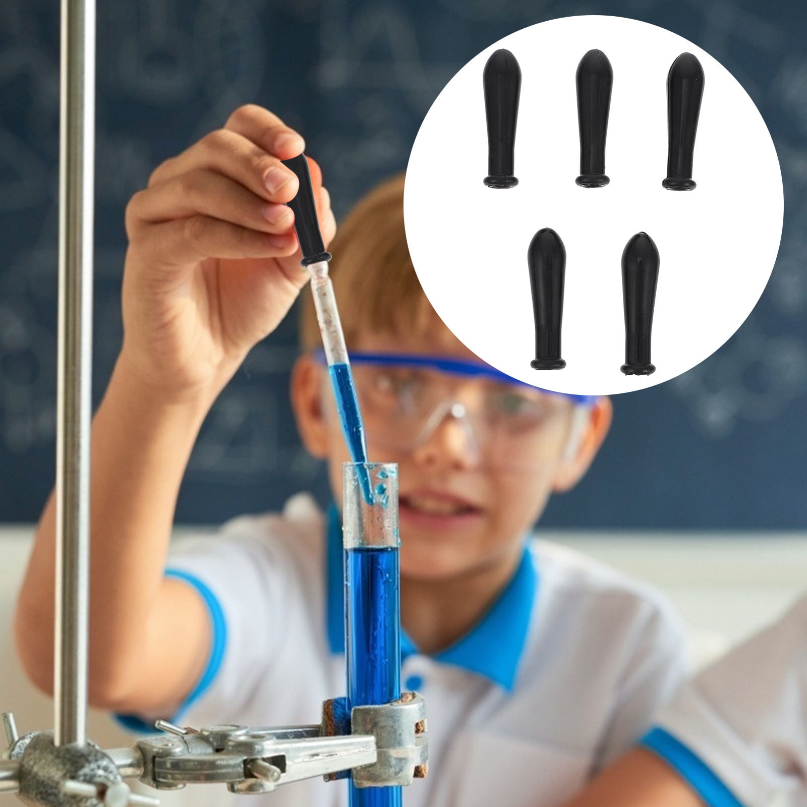 ROSENICE 5pcs Graduated Pipette Tip Scale Pipette Caps Glass Pipette ...