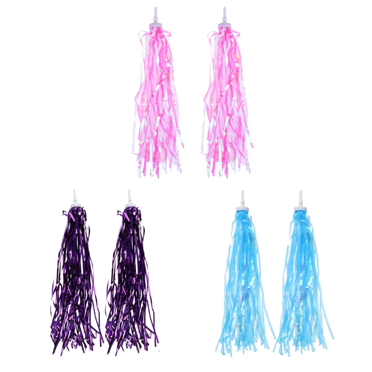 ROSENICE 6 Pairs Pink PVC Bike Handlebar Streamers for Kids Cycling and ...