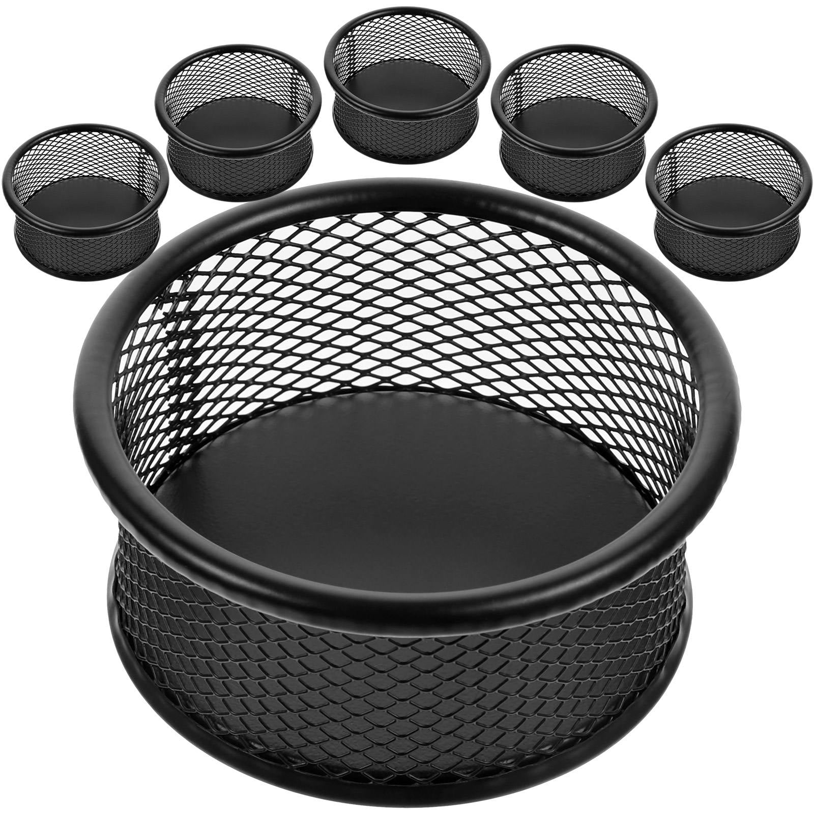 ROSENICE 6Pcs Paper Clip Holders for Desk Iron Round Mesh Design Simple ...