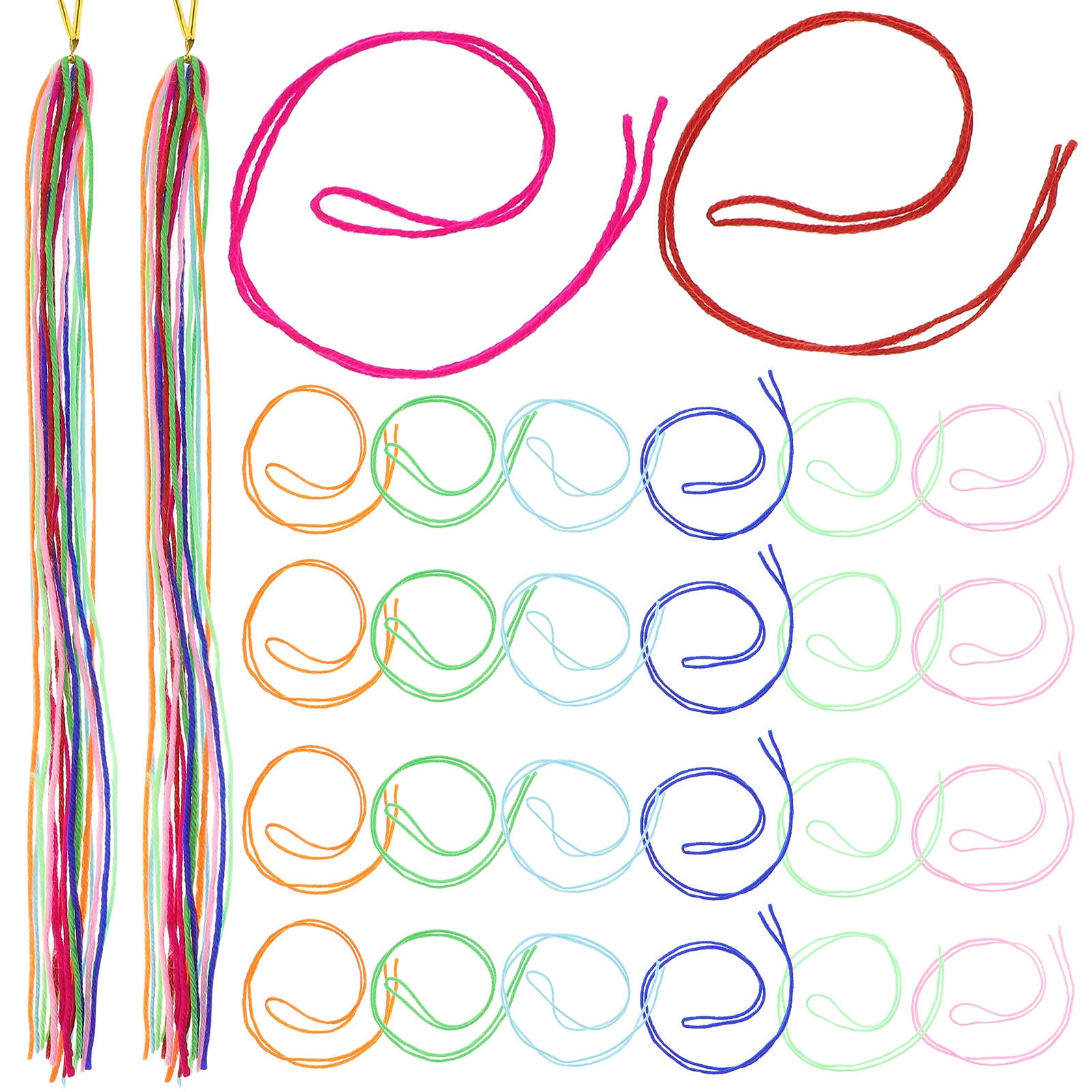 ROSENICE 6pcs Hair Rope String Girls Colored Hair Braiding Ropes Kids ...