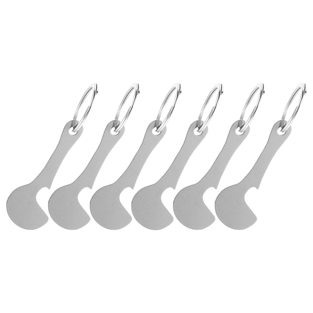 ROSENICE 6pcs Shopping Trolley Token Pendants Stainless Steel Trolley ...