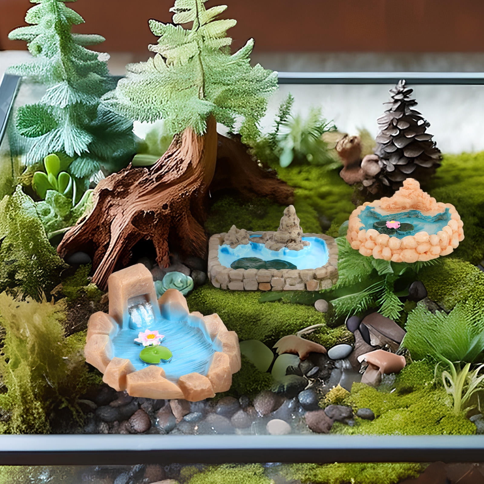 ROSENICE 8 Pcs Outdoor Micro Landscape Moss Succulent 6.00X4.70X2.60CM ...
