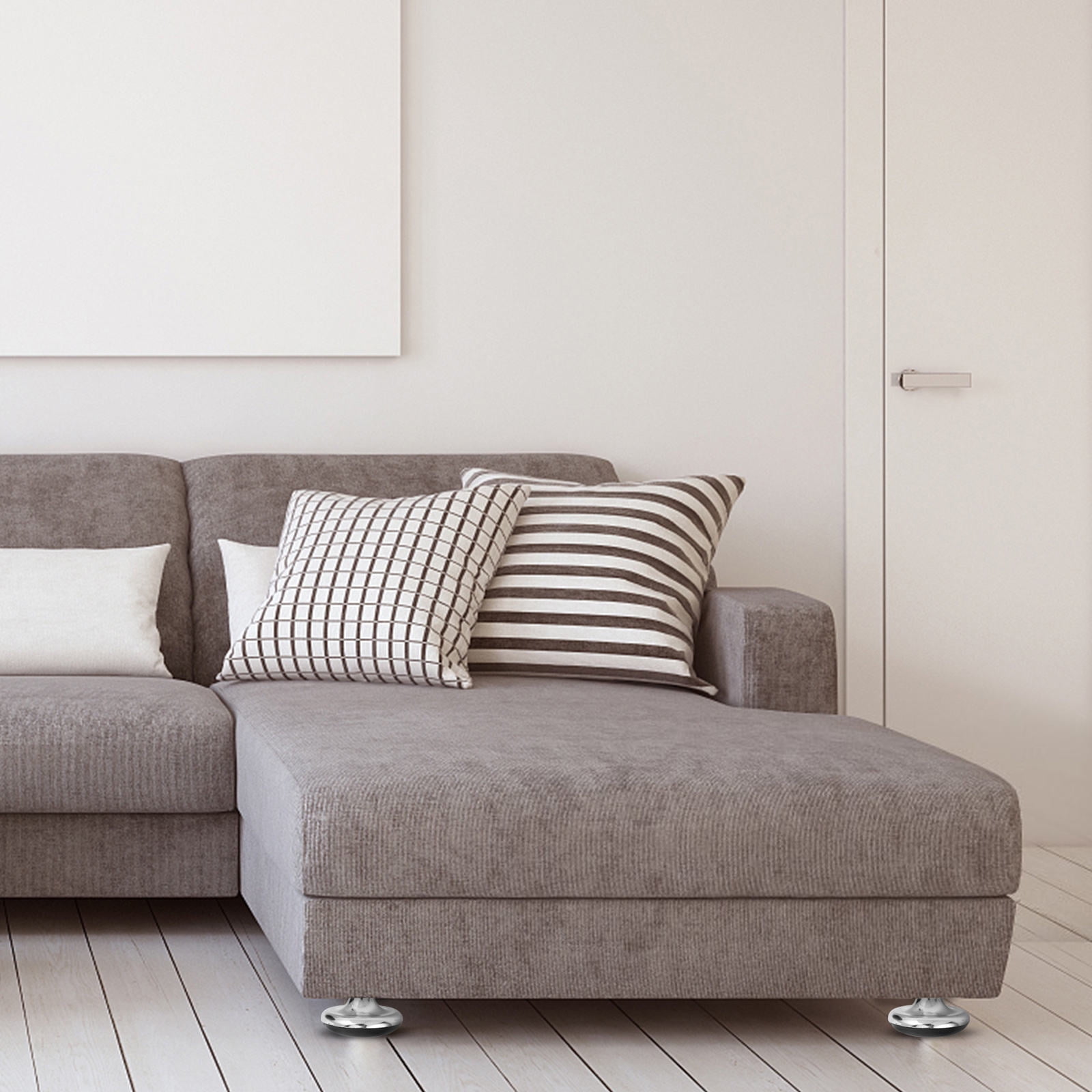 ROSENICE 8Pcs Silver Metal Furniture Legs Modern Elegance Trumpet ...