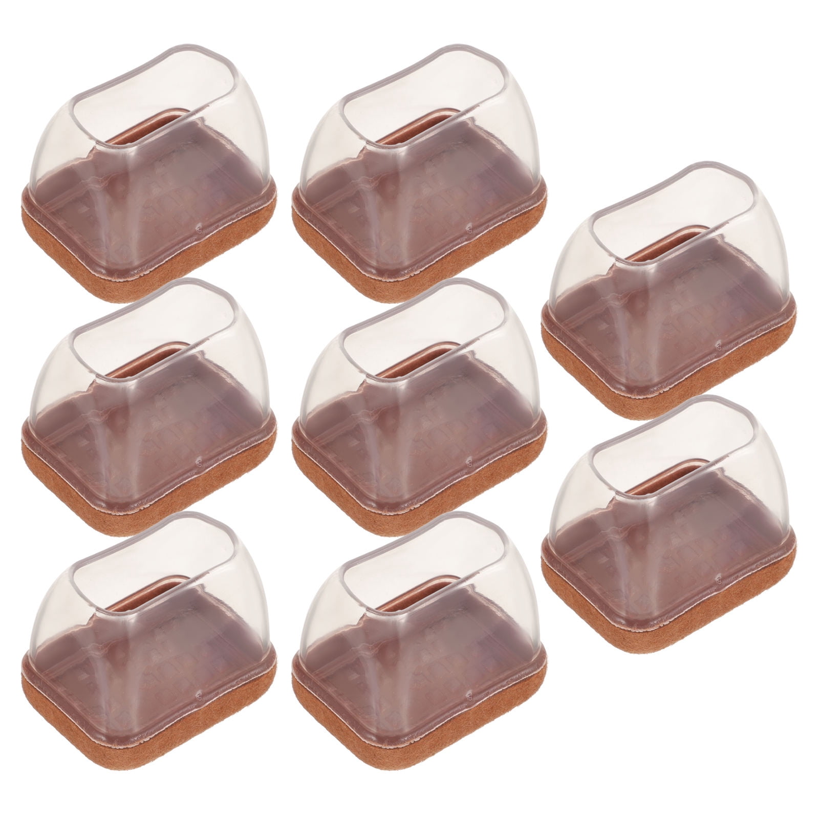 ROSENICE 8Pcs Transparent Tpe Square Furniture Caster Cups Floor ...