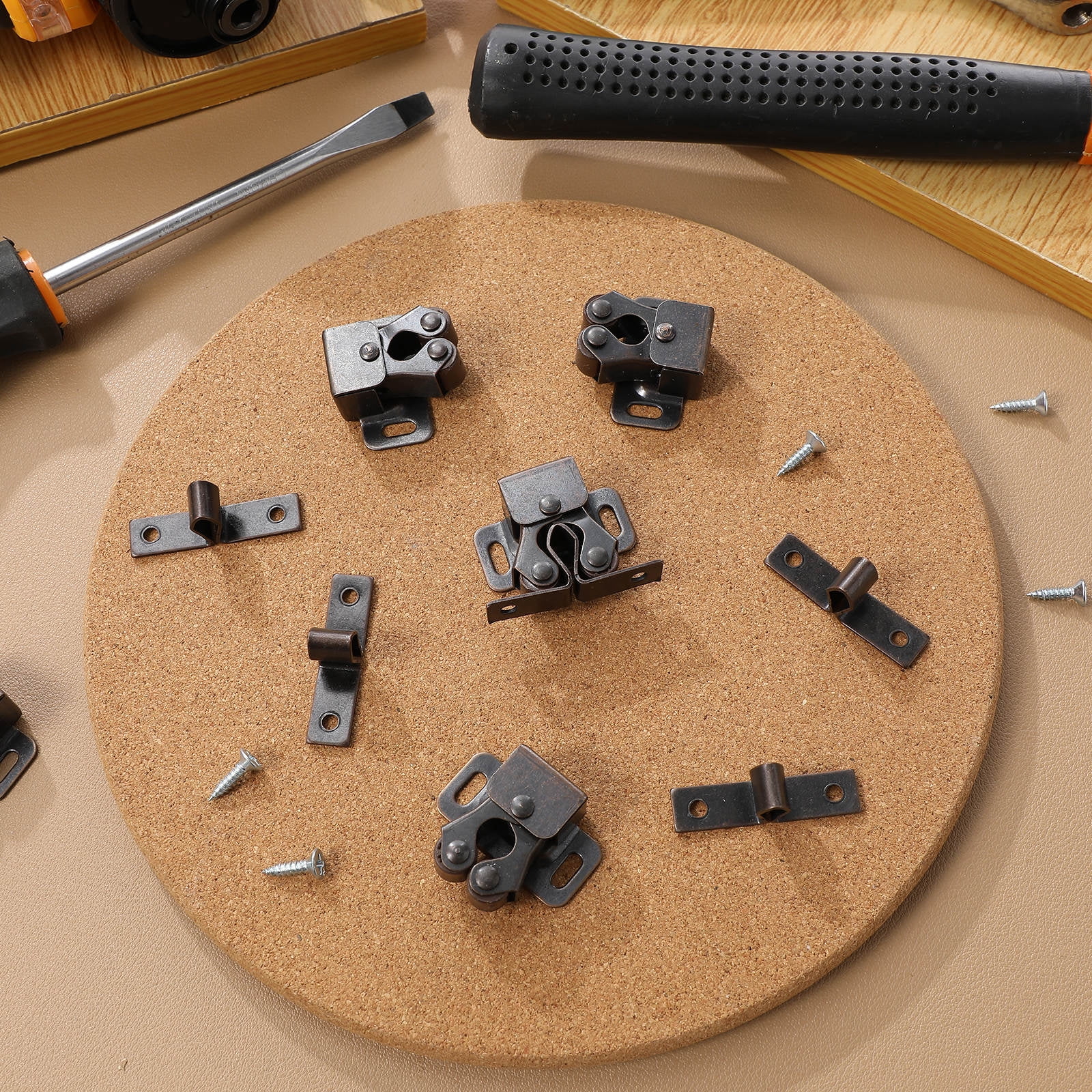 ROSENICE 8Set Iron Double Roller Catch Cabinet Latches for Secure ...