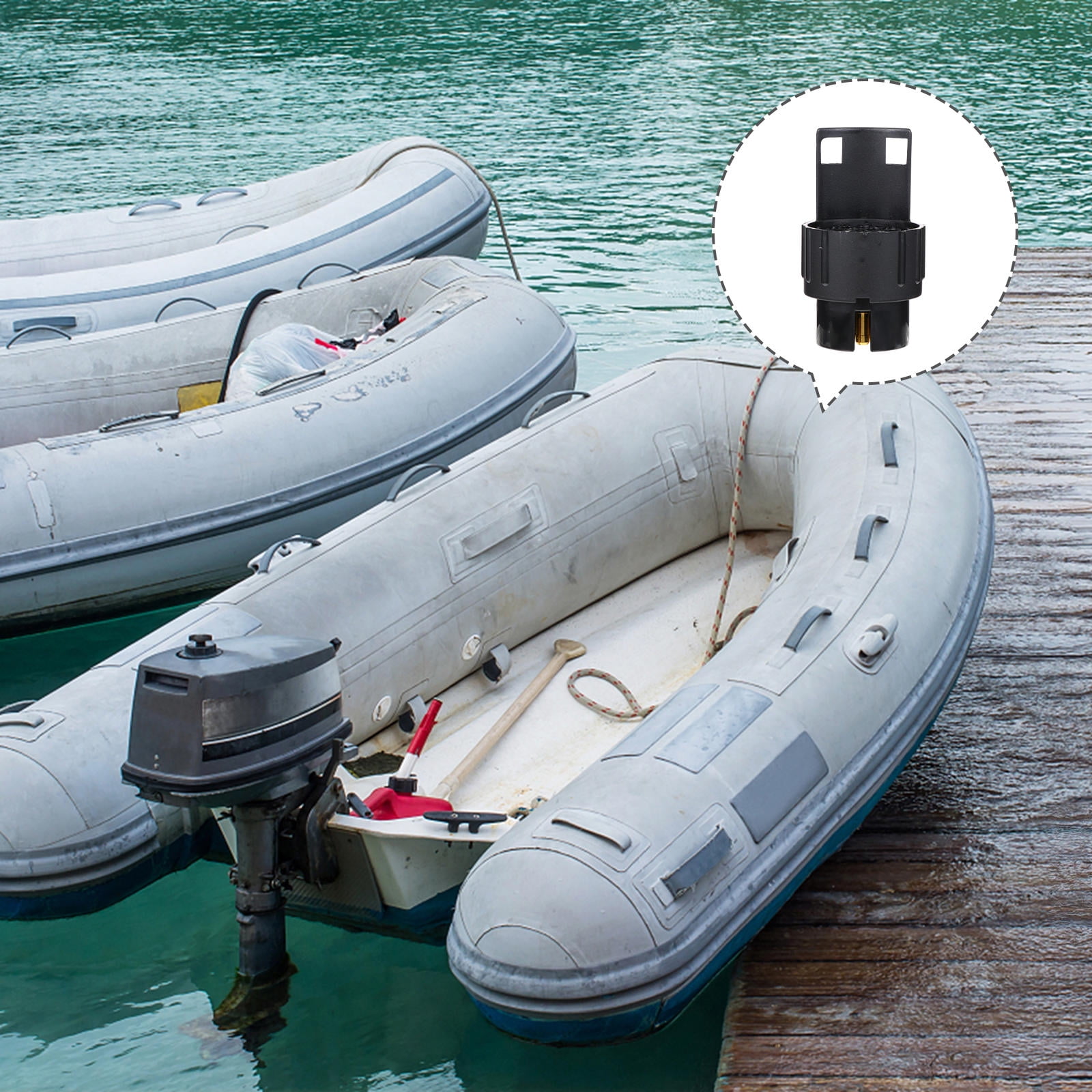 ROSENICE Adapter for Trailer Lights 1Pack Copper Way Round Connector ...